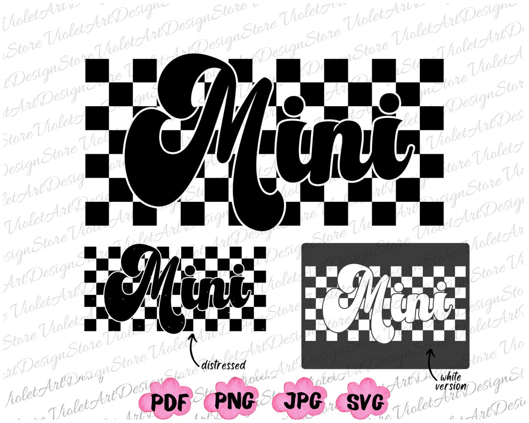 Checkered Mini Png, Retro Mini Svg, Mother’s Day Gift, Motherhood Svg ...