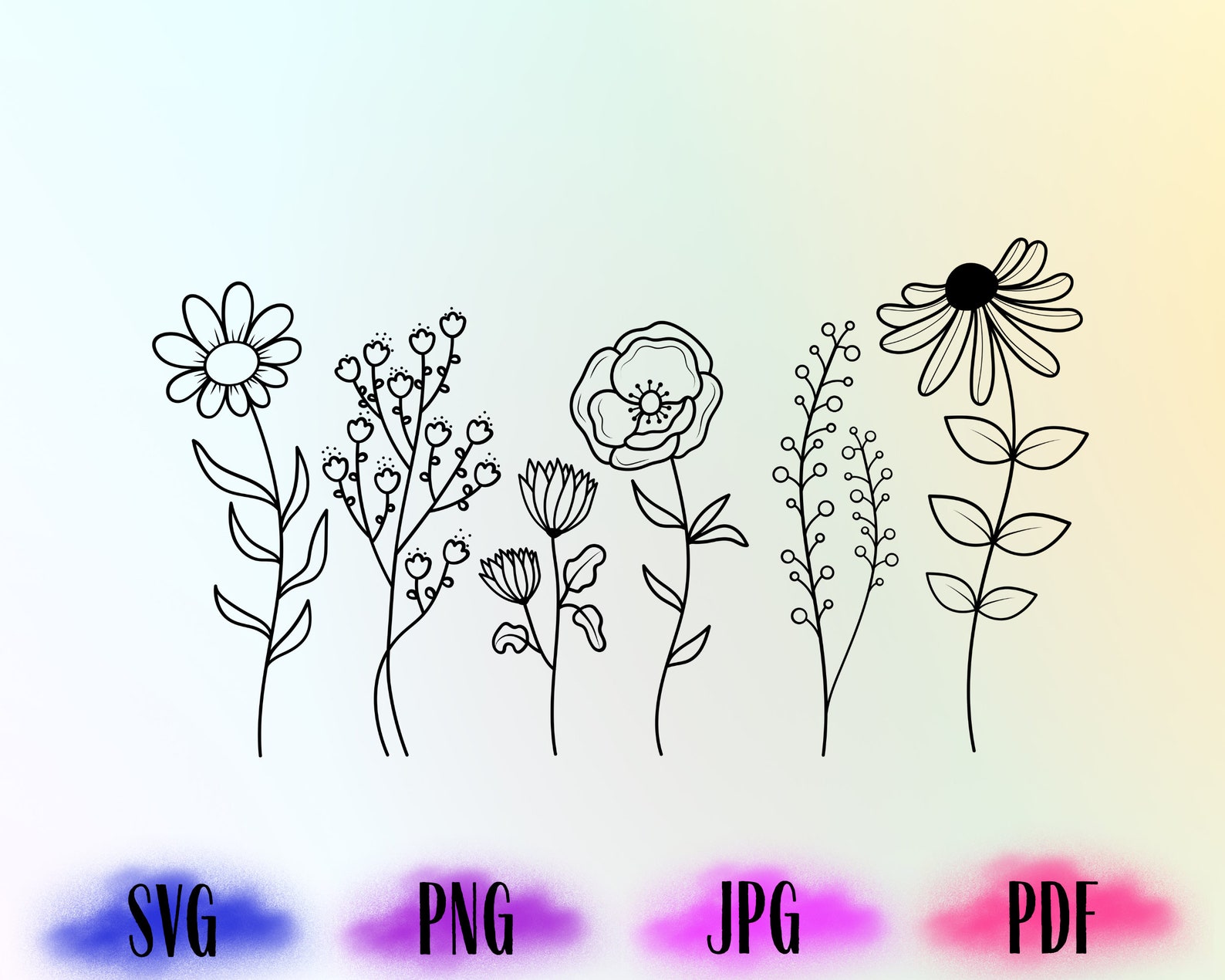 Wildflower SVG File Instant Download Cut File for Cricut - Etsy