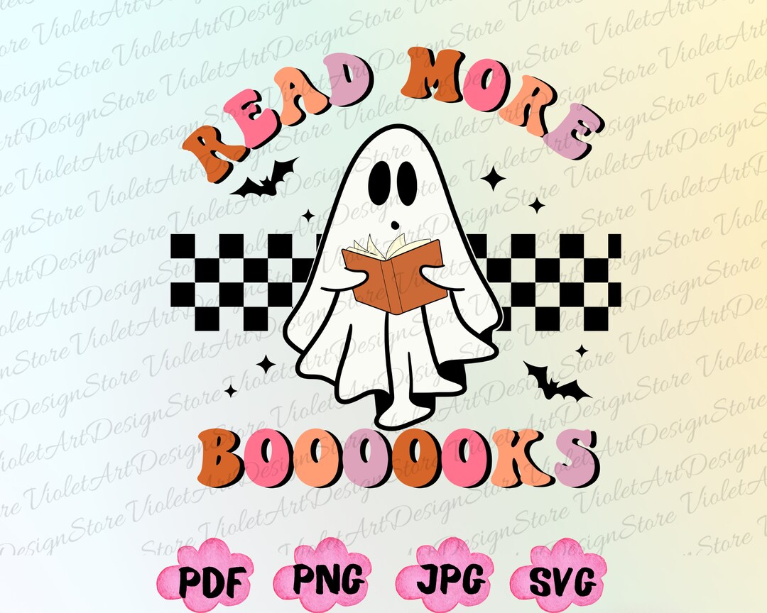 Read More Books Png, Ghost Reading Book Svg, Halloween Teacher,ghost ...
