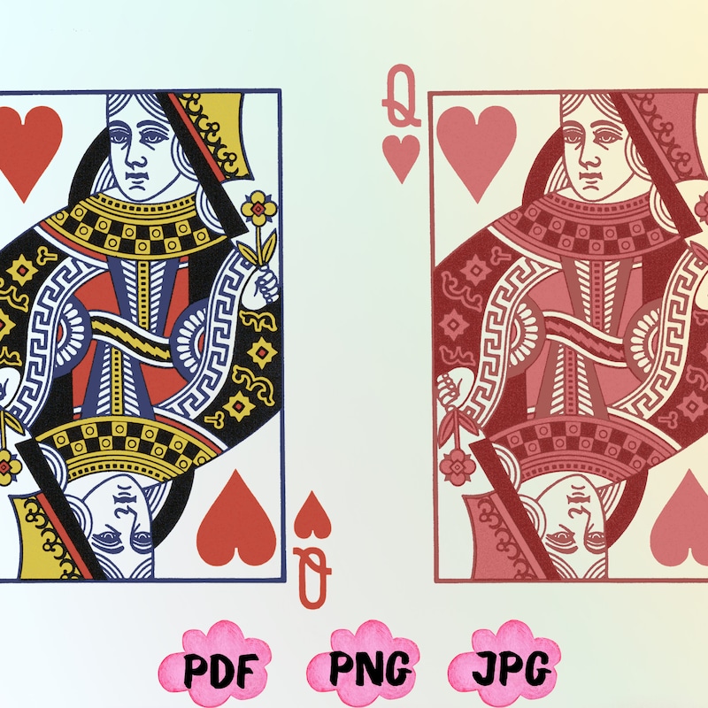 Queen of Hearts Card - Etsy UK