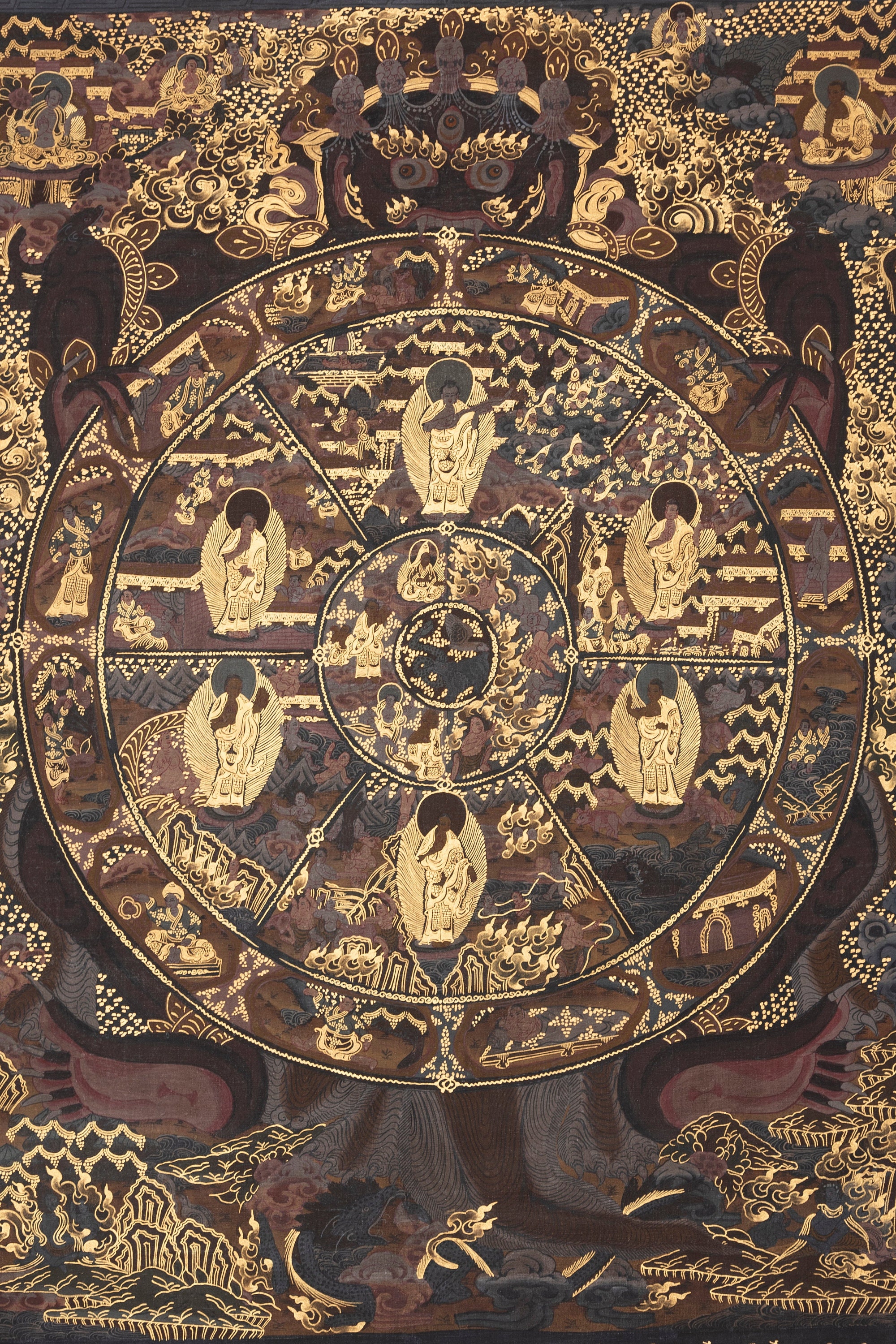 Wheel of Life Thangka Painting | Samara of Life Tibetan Art - Etsy