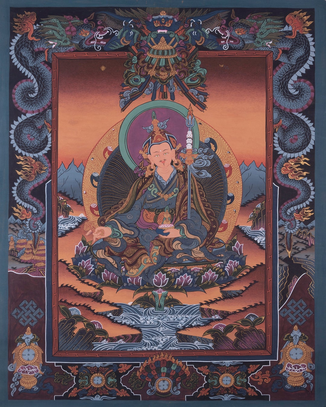 Enlightened Sage: the Lotus-born Master Tapestry | Guru Padhmasambhava ...