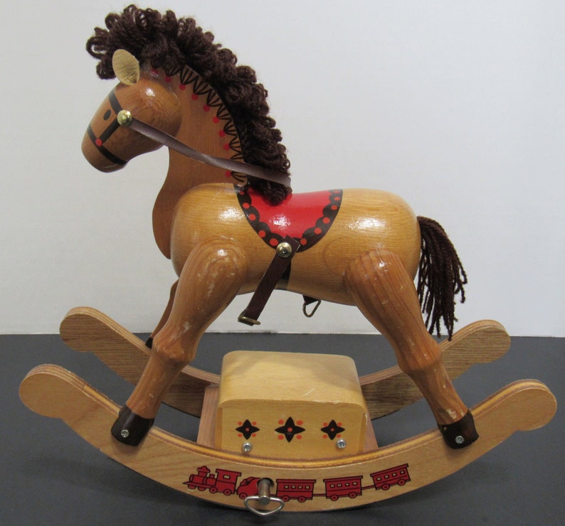 Vintage Enesco 1984 Rocking Horse Music Box Farmhouse Decor - Etsy