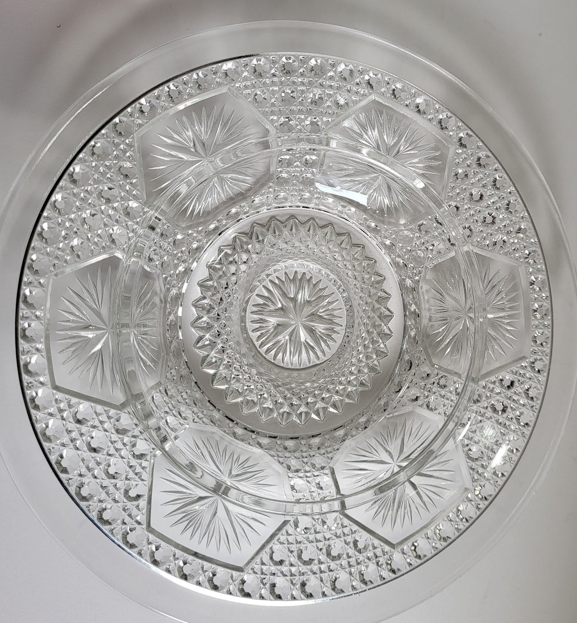 Vintage EAPG Press Cut Glass Sunburst Butter Cheese Domed Dish - Etsy