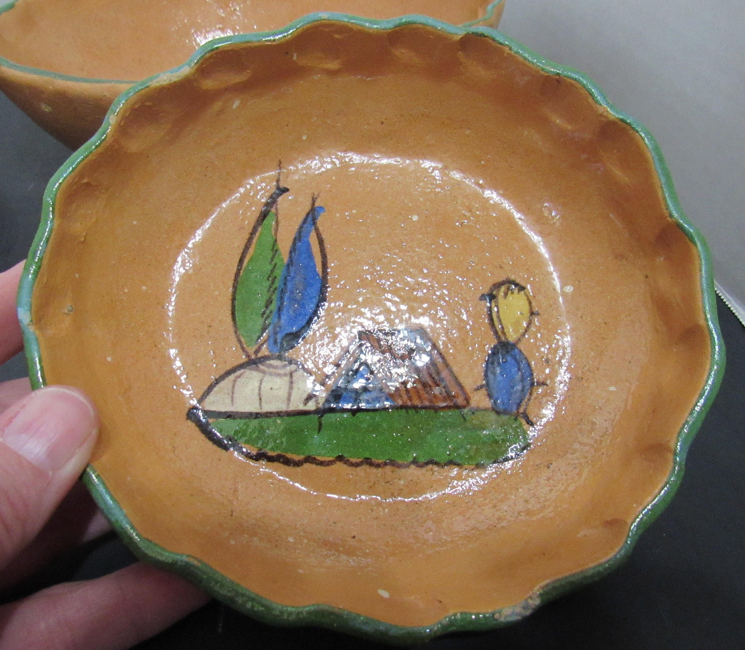 Vintage Mexican Pottery Redware Red Clay Nesting Oval Bowls Set of 4 ...