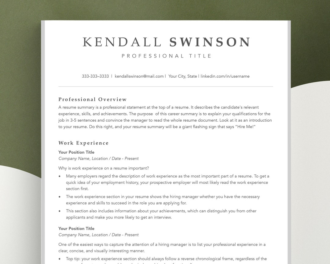 Modèle de CV minimal, modèle de CV convivial ATS, modèle de CV exécutif ...