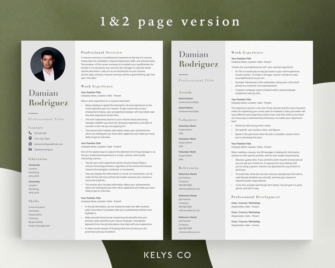 Modern Executive Resume Template Word, Resume Template Google Docs ...