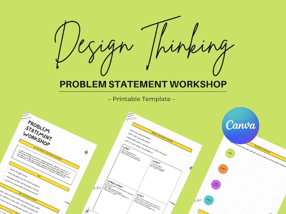 Design Thinking Workshop Template Canva Template Problem - Etsy