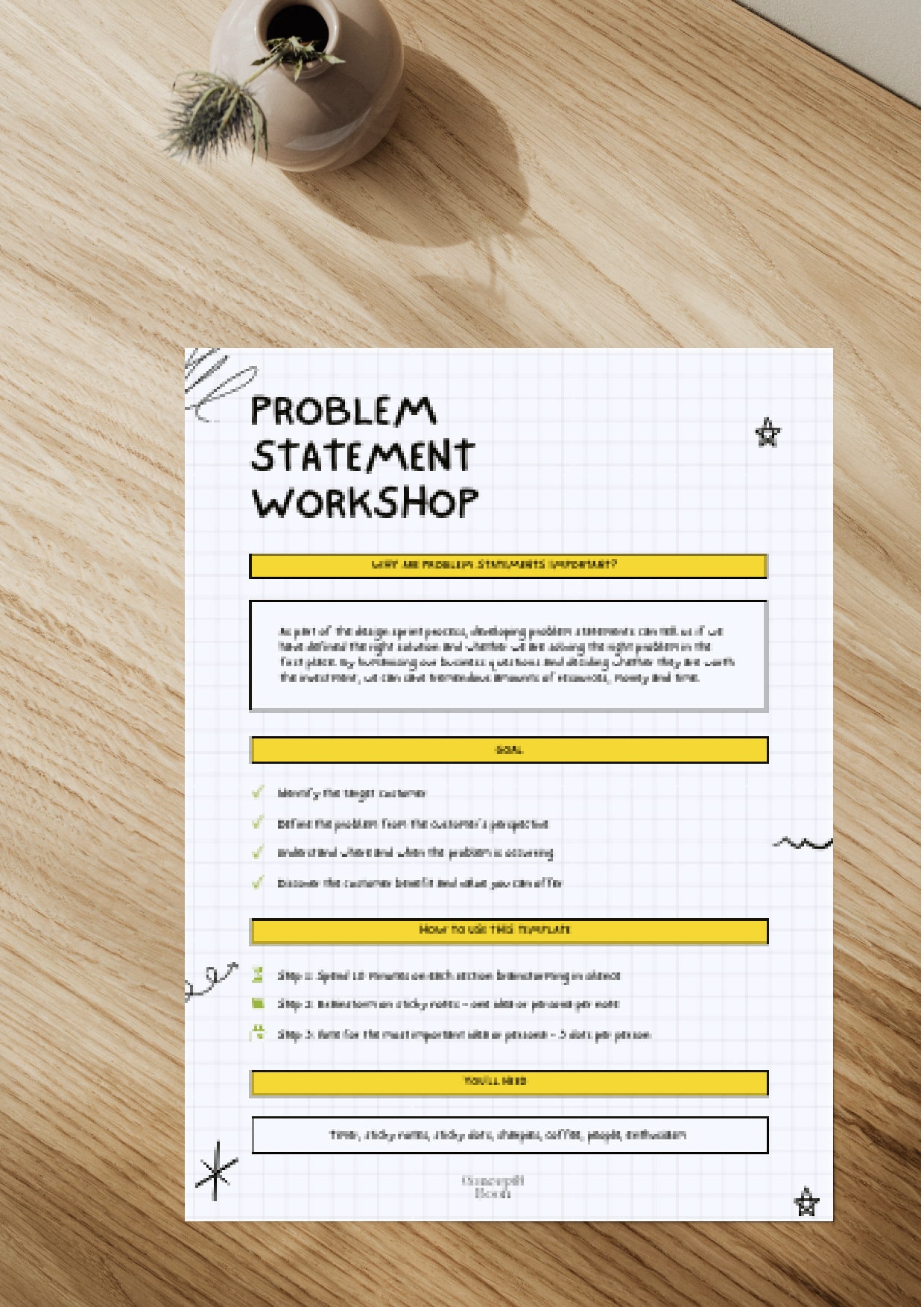 Design Thinking Workshop Template, Canva Template, Problem Statement ...