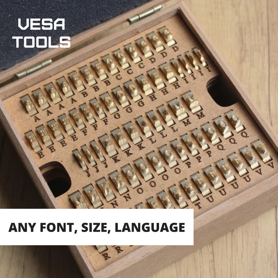 15MM Alphabet Leather Stamp Type Set / Brass Stamp for Embossing Wood ...