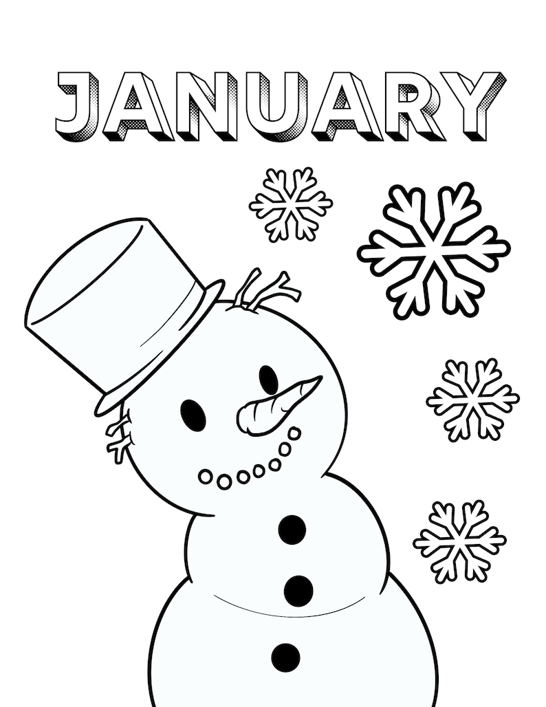 Months of Year Coloring Pages - Etsy