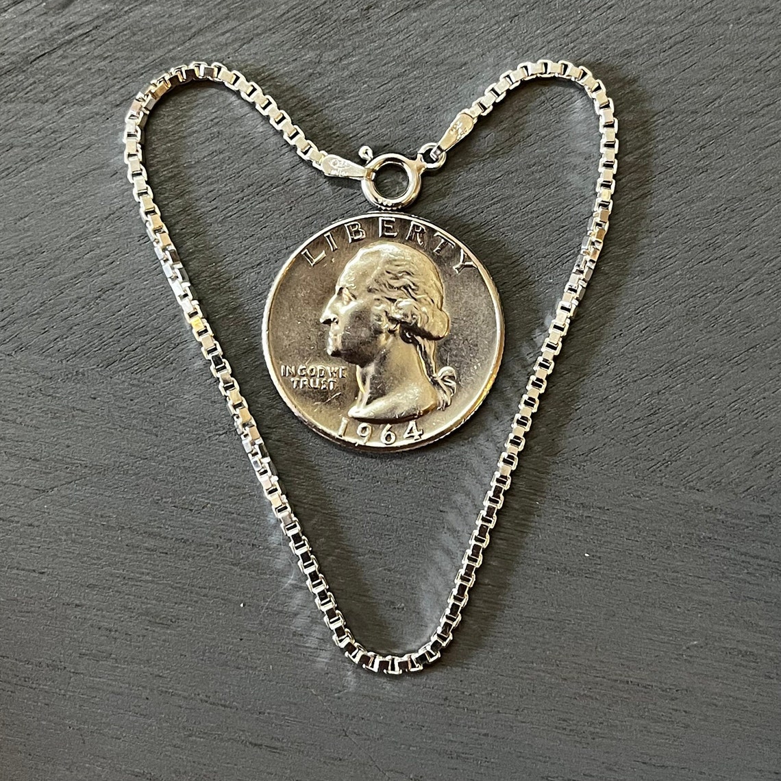 Vintage Italian Made Minimalist Box Style Silver Chain - Etsy