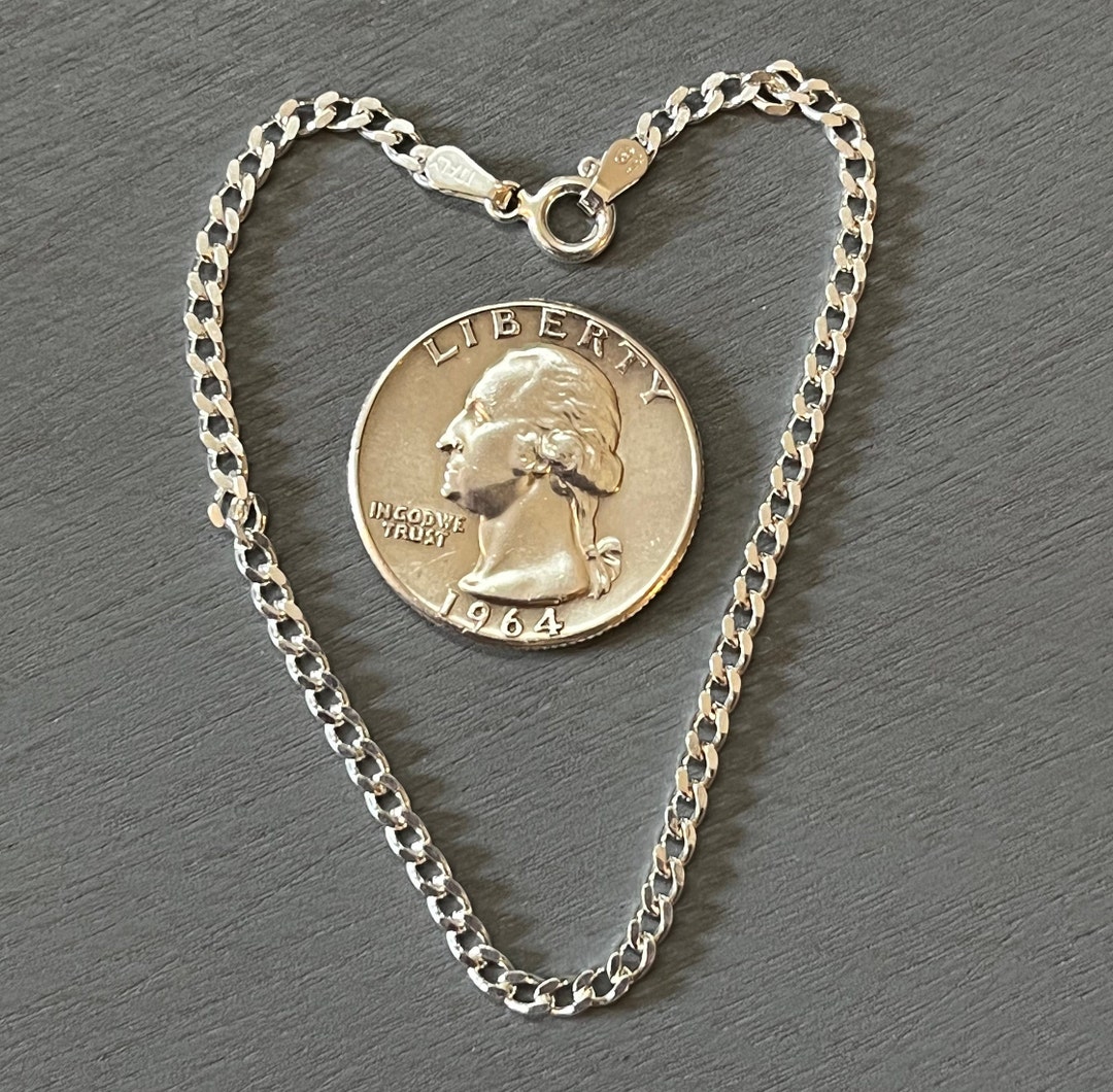 Vintage Minimalist Curb Style Italian Silver 7 Chain - Etsy