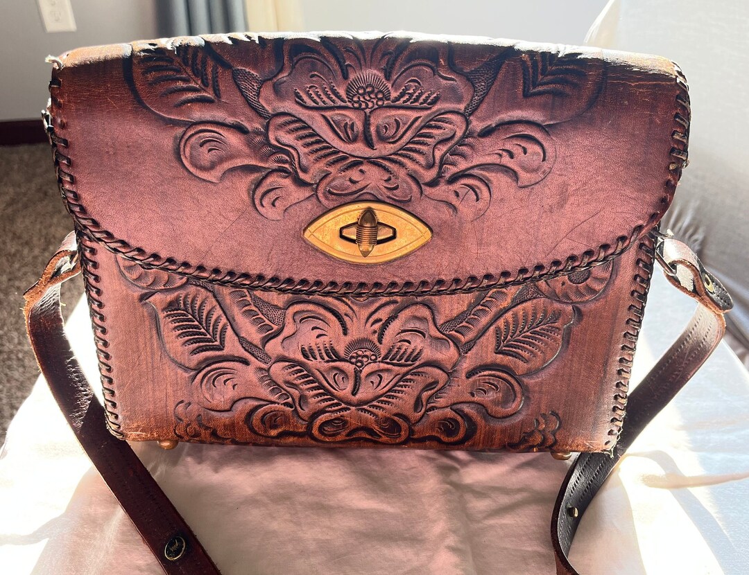 Vintage Joo Kay Hand Tooled Leather Purse - Etsy