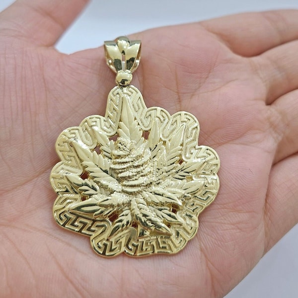 Gold Weed Pendant - Etsy