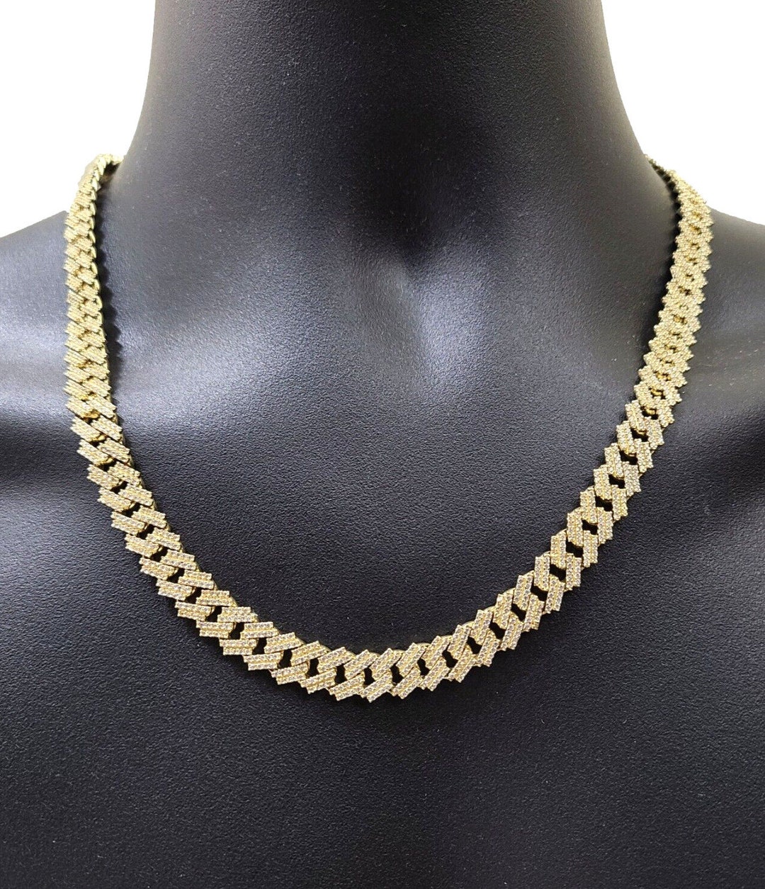 Real 10k Solid Yellow Gold Necklace Miami Cuban Chain 10mm 20 Inch 10kt ...