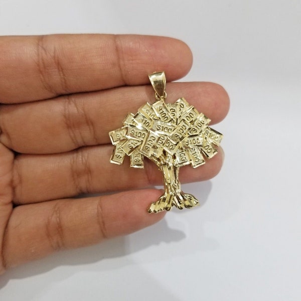 10k Money Tree Pendant - Etsy