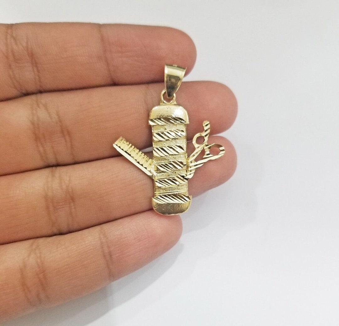 Real 10k Yellow Gold Barber Charm Pendant 10kt for Chain - Etsy