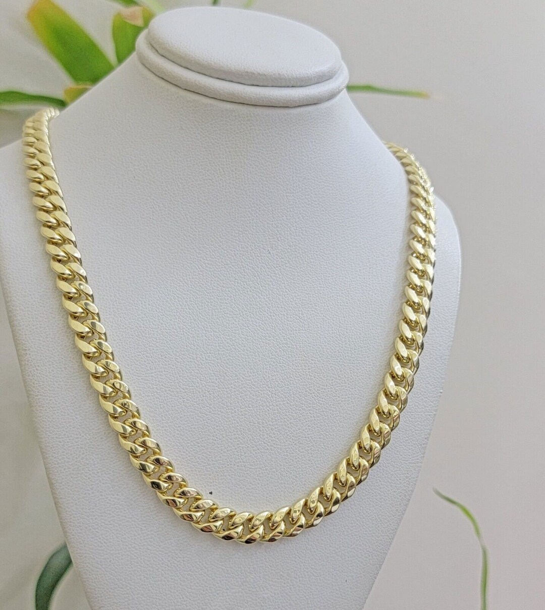 Real 10k Gold Necklace 24 Inch 8mm Miami Cuban Link Chain Men's 10KT ...