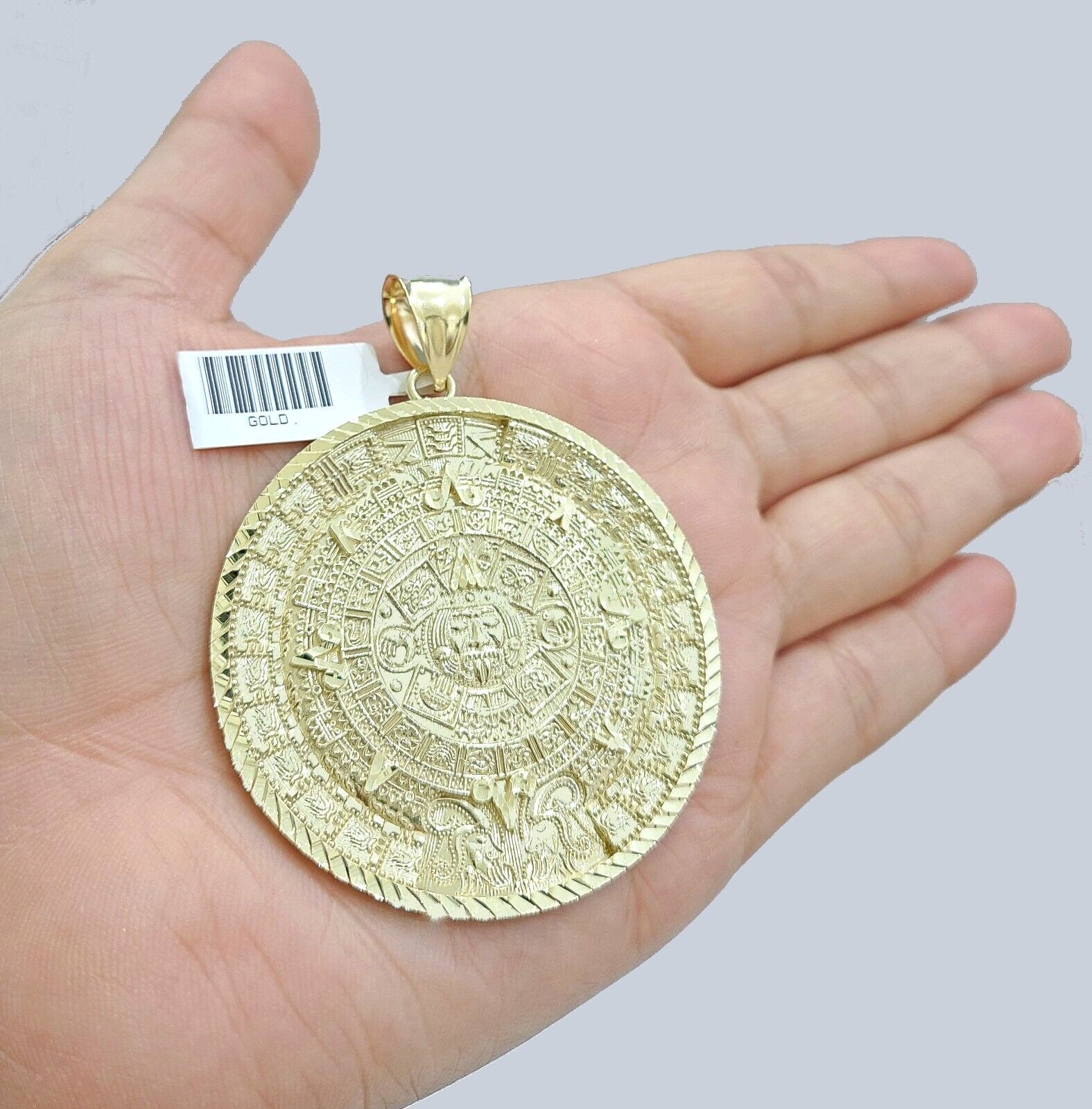 Real 10k Yellow Gold Mayan Calendar Charm Pendant 10kt for Chain - Etsy
