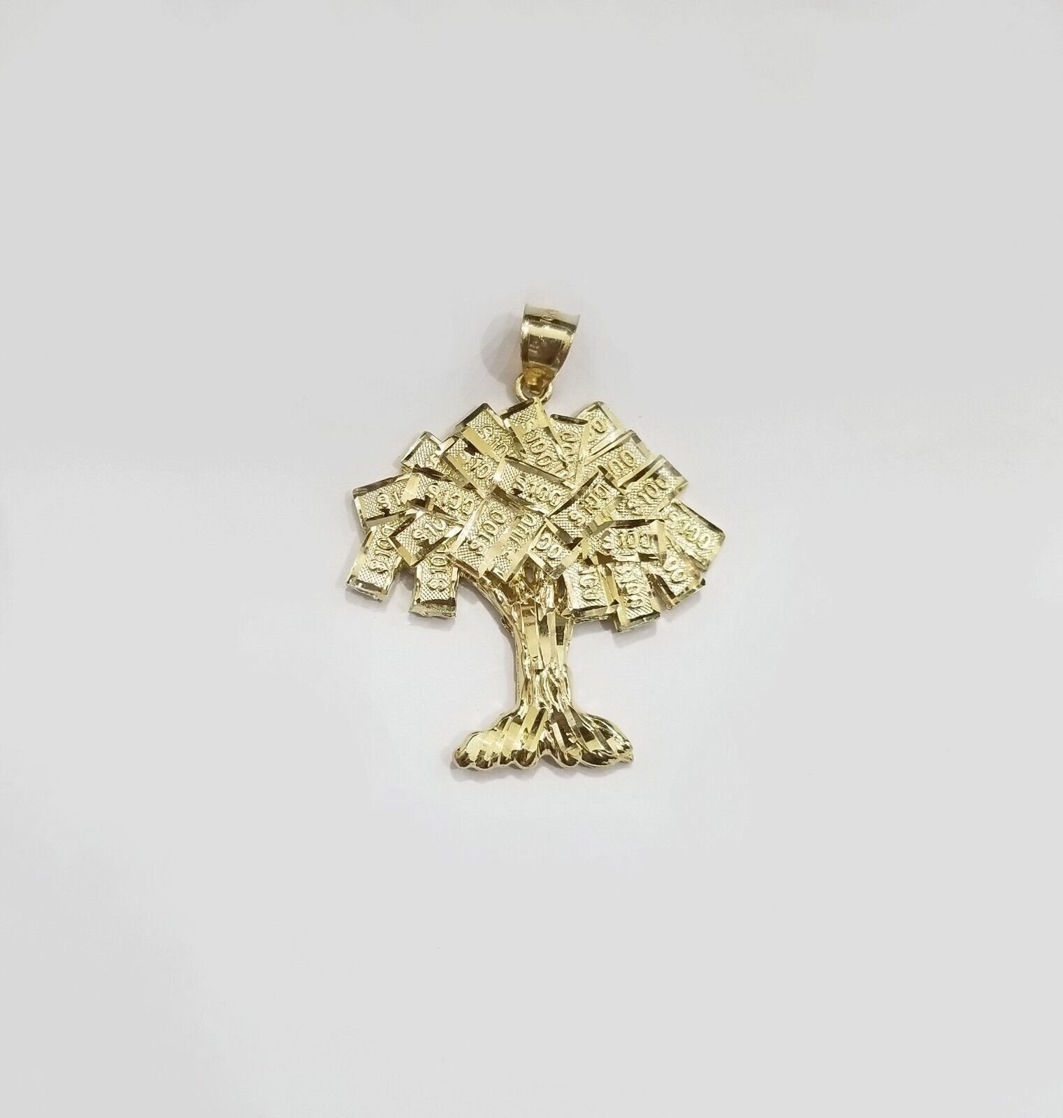 Real 10k Gold Money Tree Charm 1.7 Inch Pendant 10kt Yellow Gold - Etsy