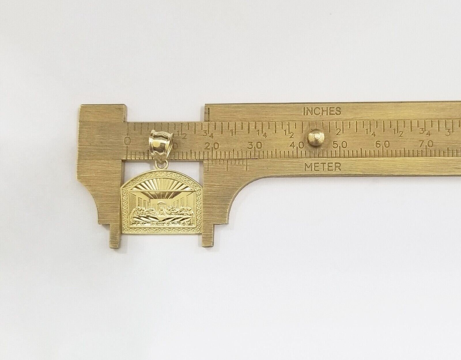 Real 10k Gold Last Supper Charm Dome Shape Pendant 10kt Yellow Gold - Etsy