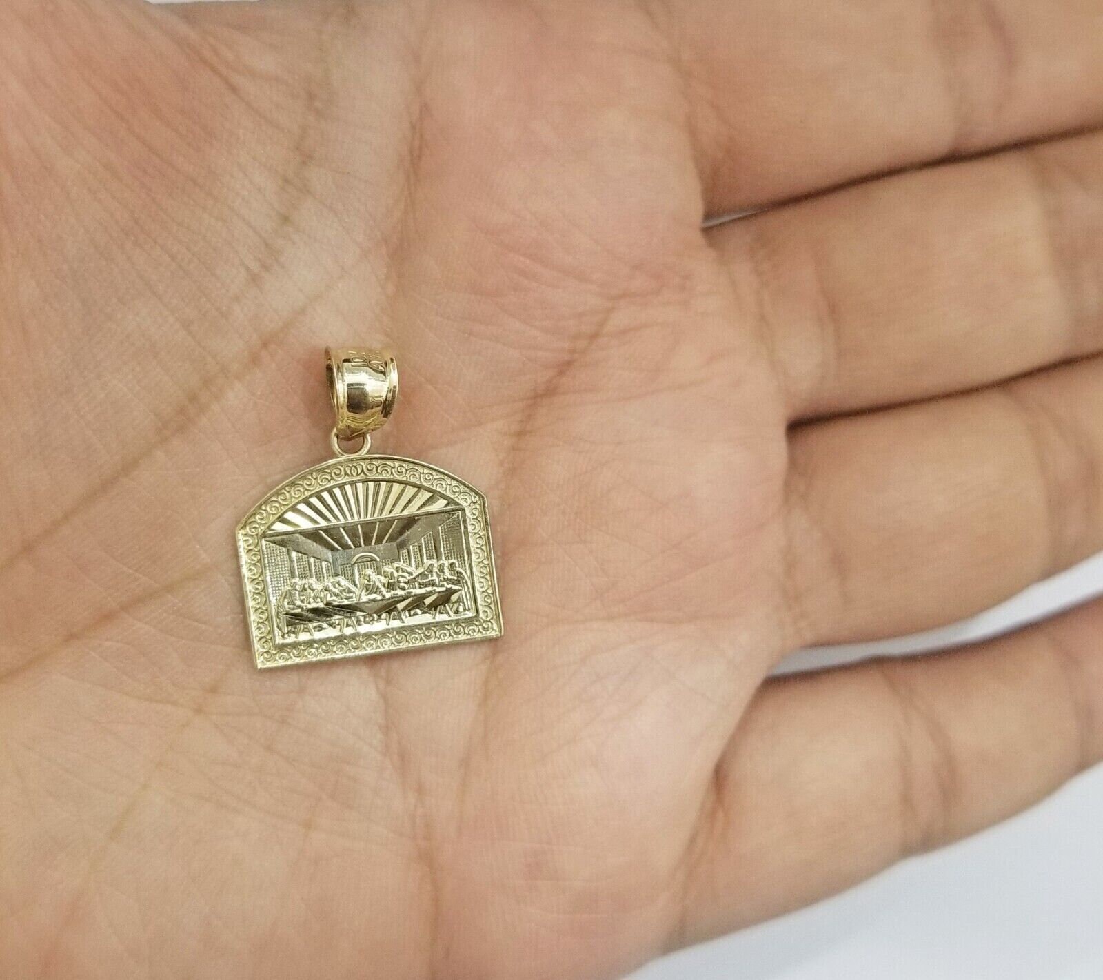 Real 10k Gold Last Supper Charm Dome Shape Pendant 10kt Yellow Gold - Etsy
