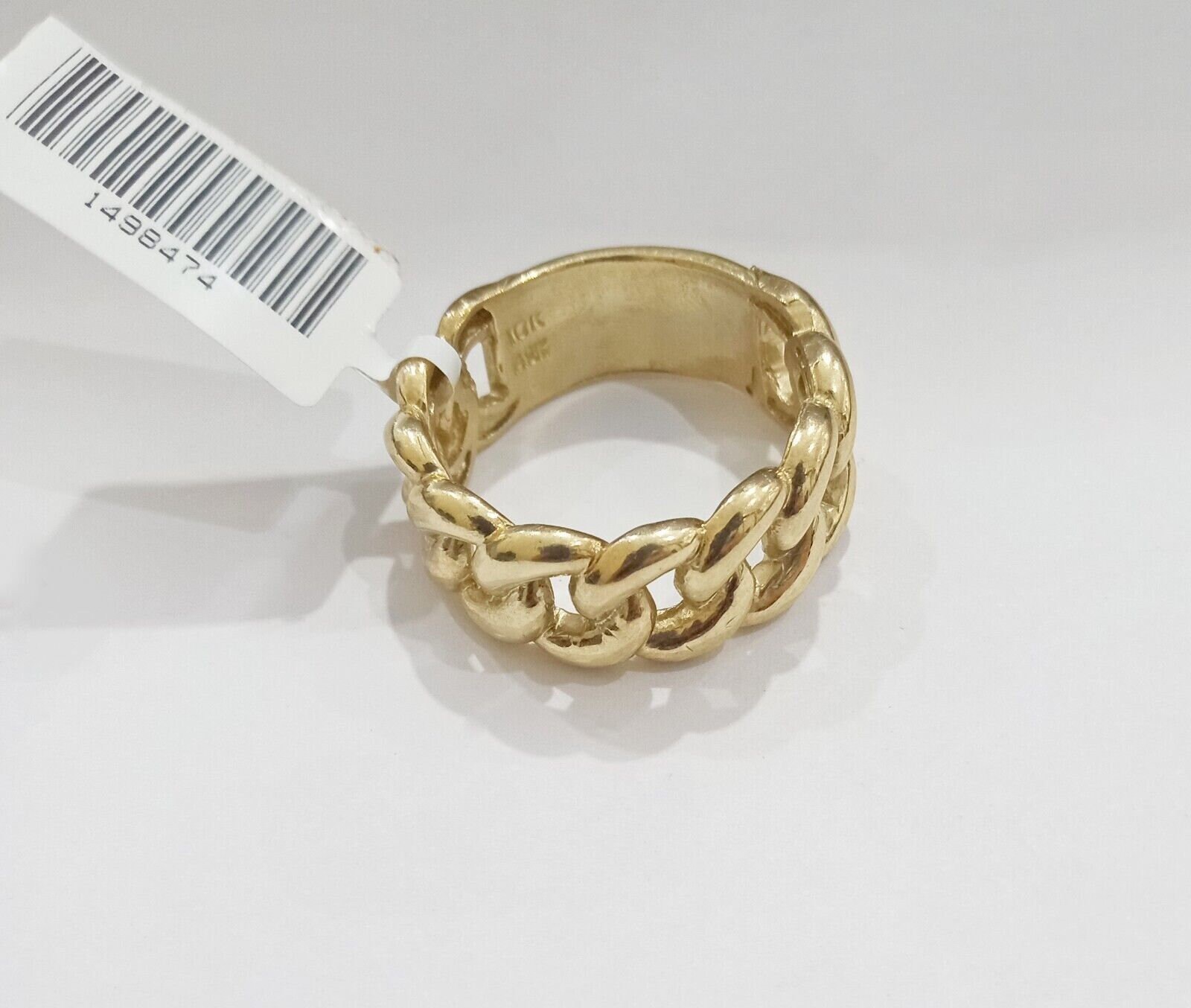 10k Yellow Gold Miami Cuban Link Ring Band Size 10 Mens Real 10kt Gold ...