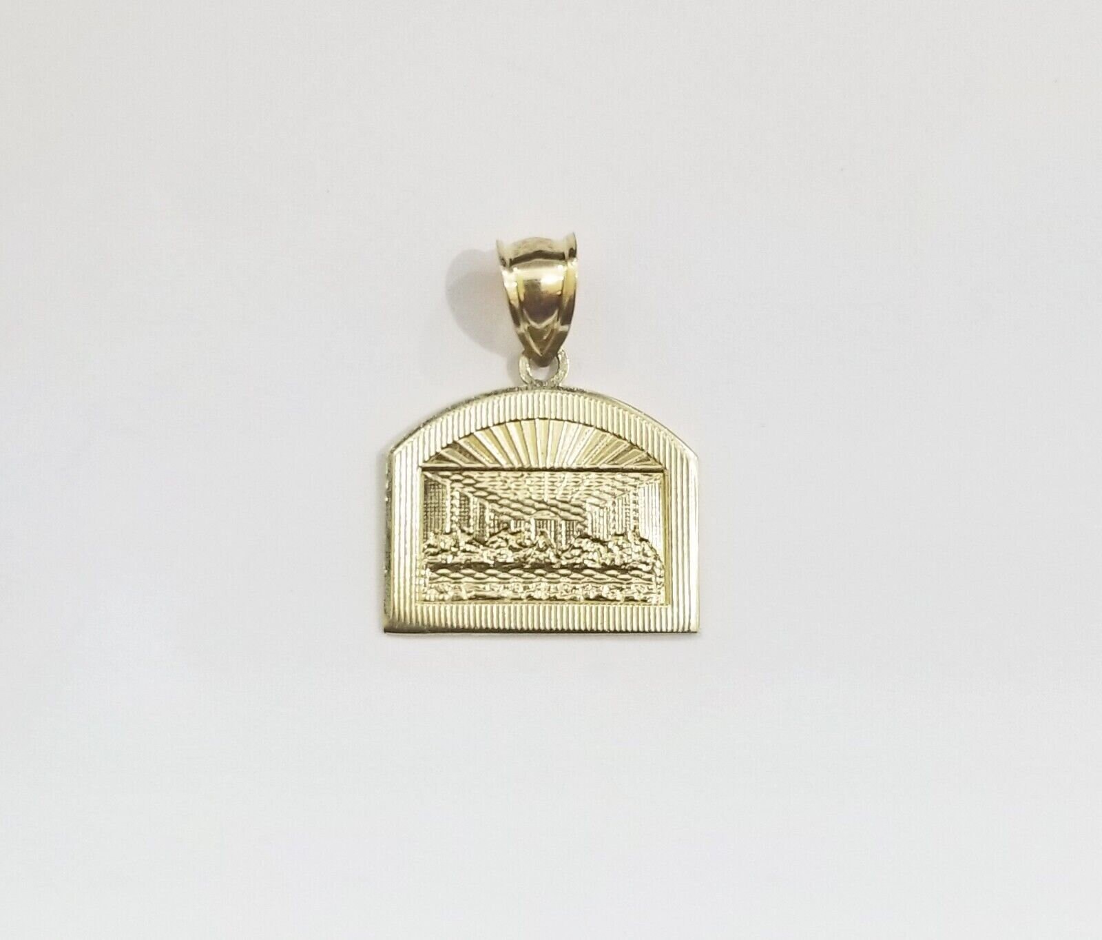 Real 10k Gold Last Supper Charm Dome Shape Pendant 10kt Yellow Gold - Etsy
