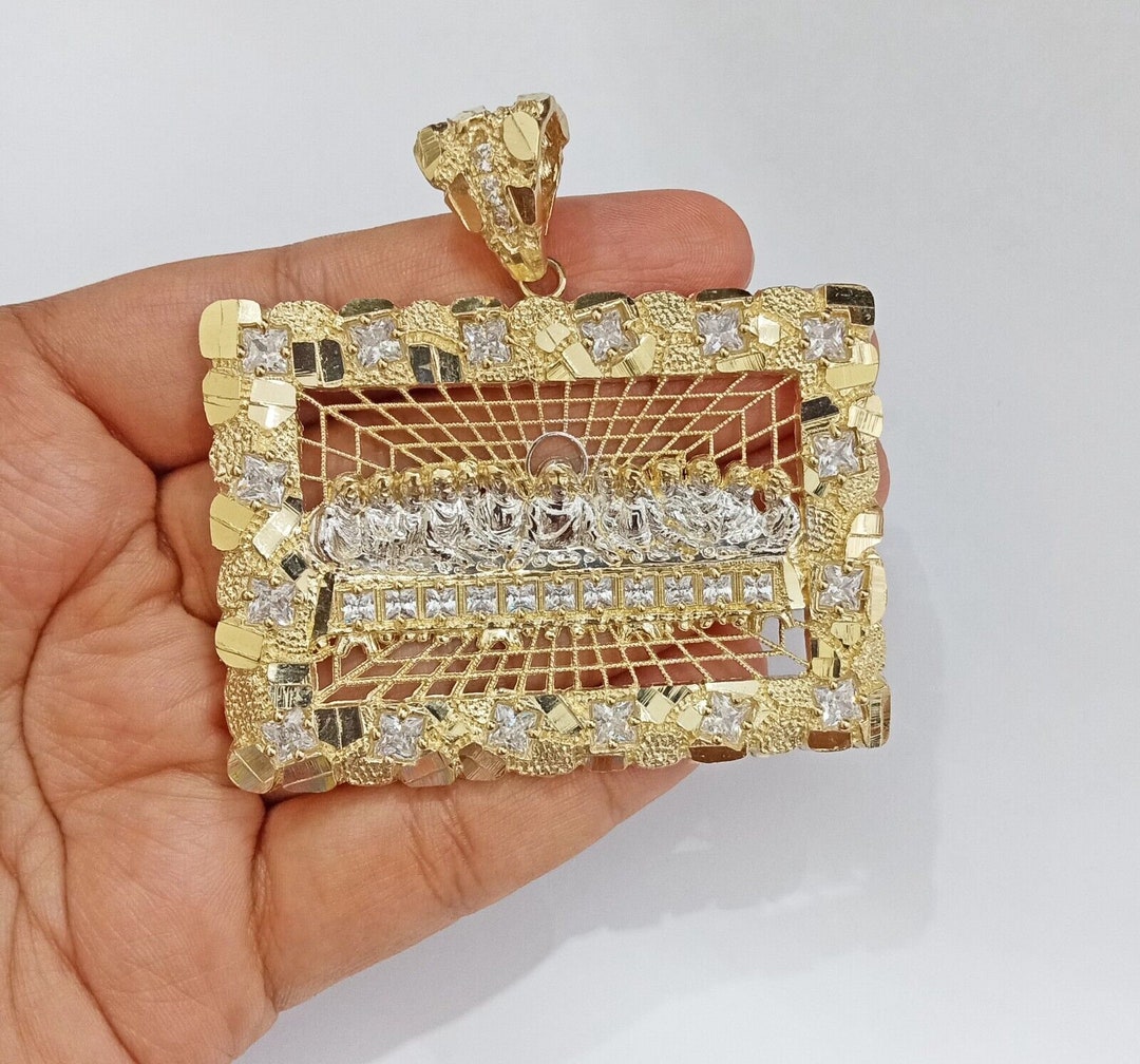 Real 14k Gold Nugget Last Supper Charm 2.6 Inch 14kt Yellow - Etsy