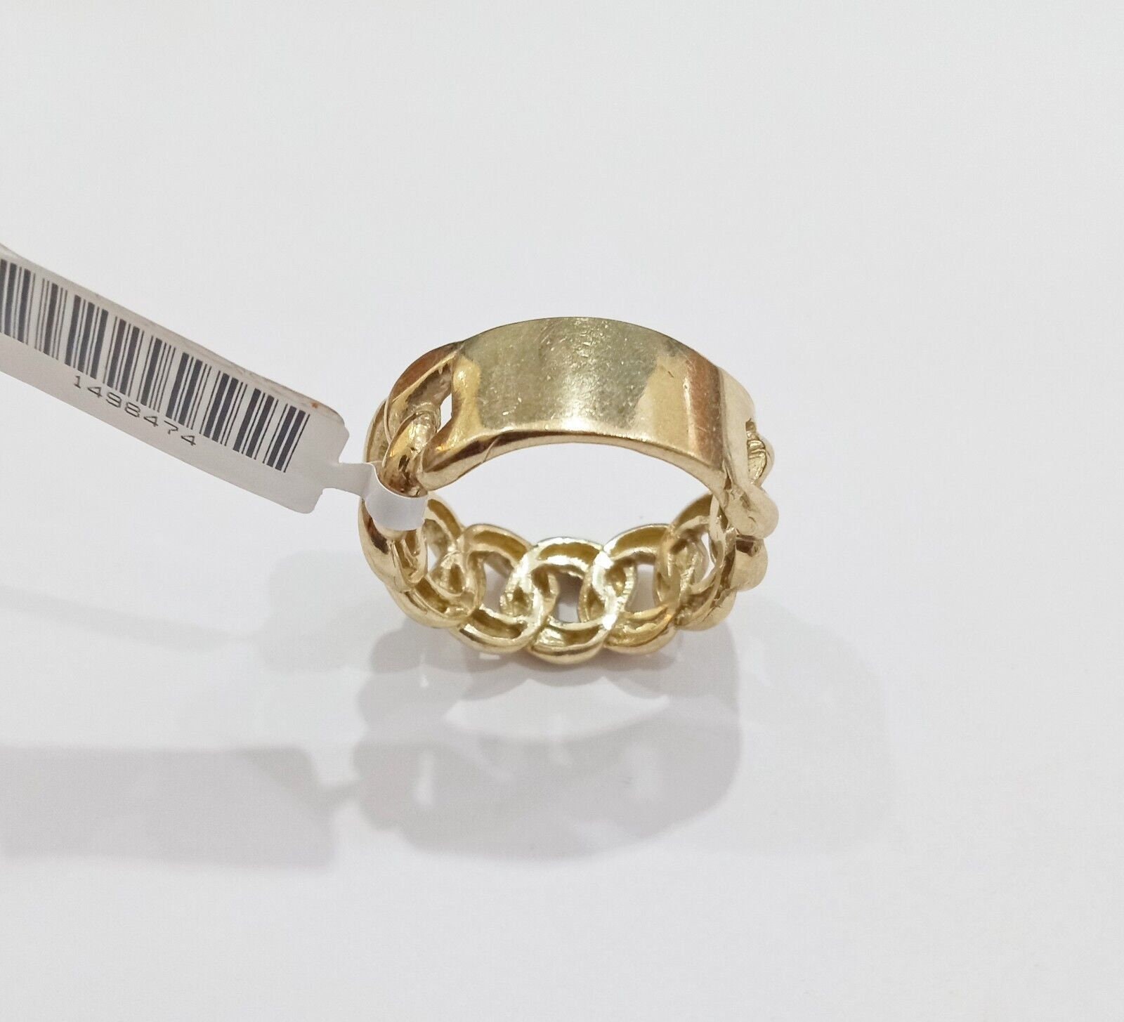 10k Yellow Gold Miami Cuban Link Ring Band Size 10 Mens Real 10kt Gold ...