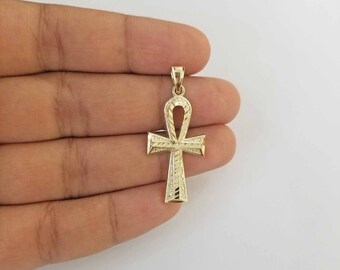 Gold Diamond Ankh Pendant - Etsy