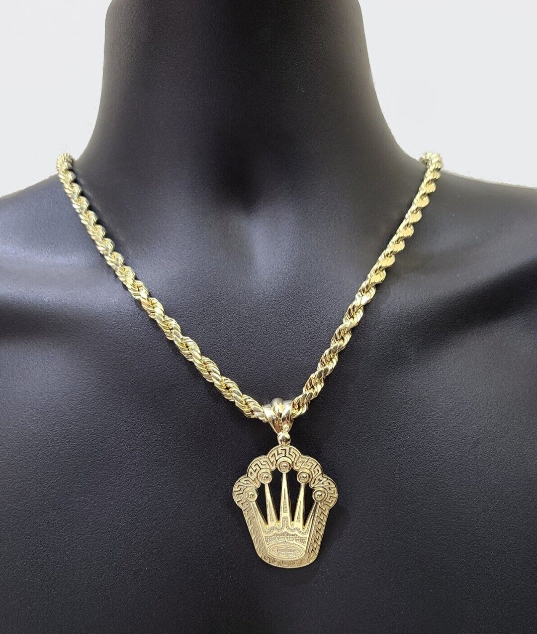 Gold Crown Pendant 10k Solid Gold Custom Made Real Diamond Legend ...