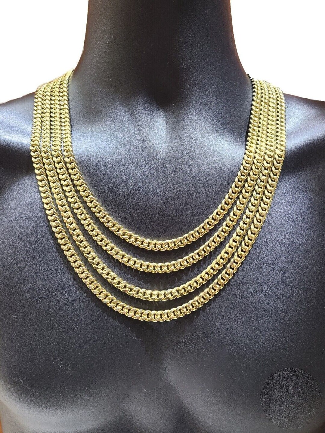 Real 10K Yellow Gold Miami Cuban Chain 8mm Necklace 18-30'' Inches Box ...