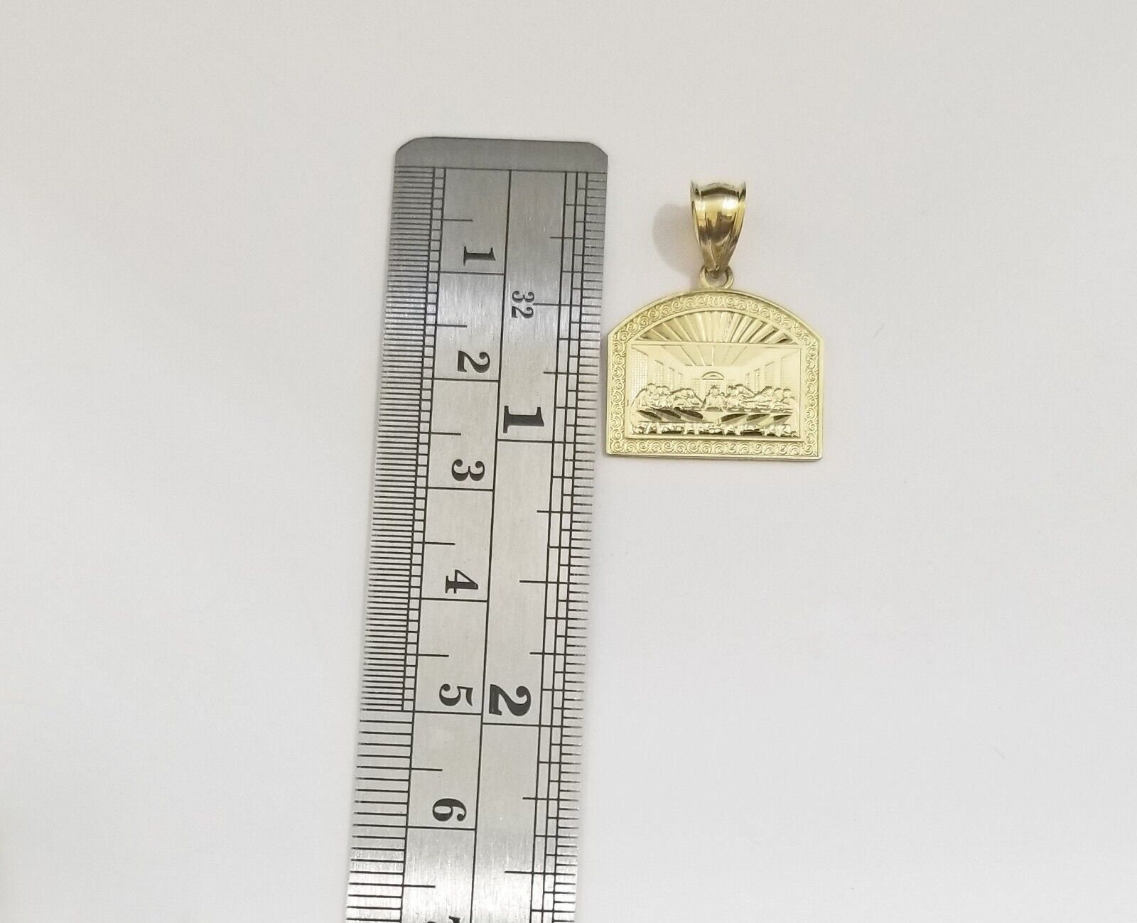 Real 10k Gold Last Supper Charm Dome Shape Pendant 10kt Yellow Gold - Etsy