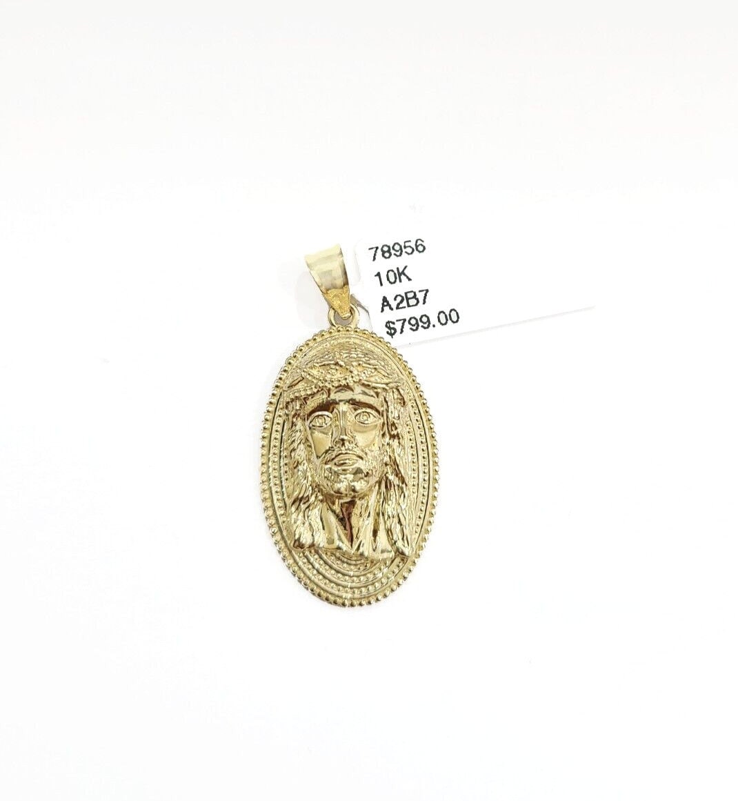 10k Gold Circular Jesus Head Charm Rope Chain Necklace 3mm - Etsy