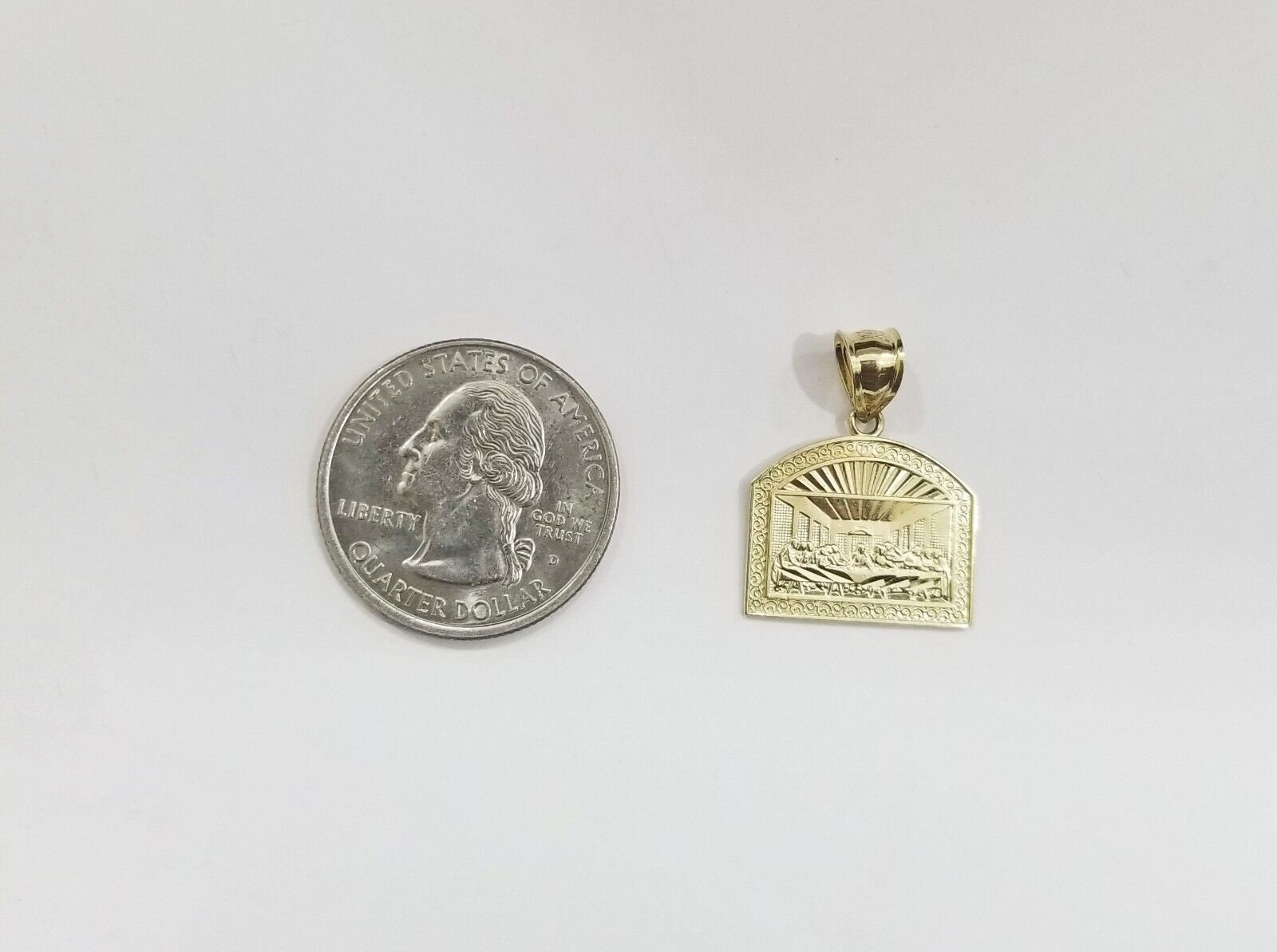 Real 10k Gold Last Supper Charm Dome Shape Pendant 10kt Yellow Gold - Etsy