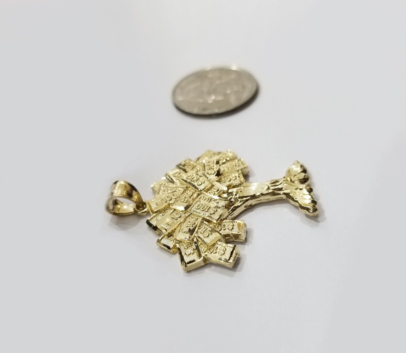 Real 10k Gold Money Tree Charm 1.7 Inch Pendant 10kt Yellow Gold - Etsy