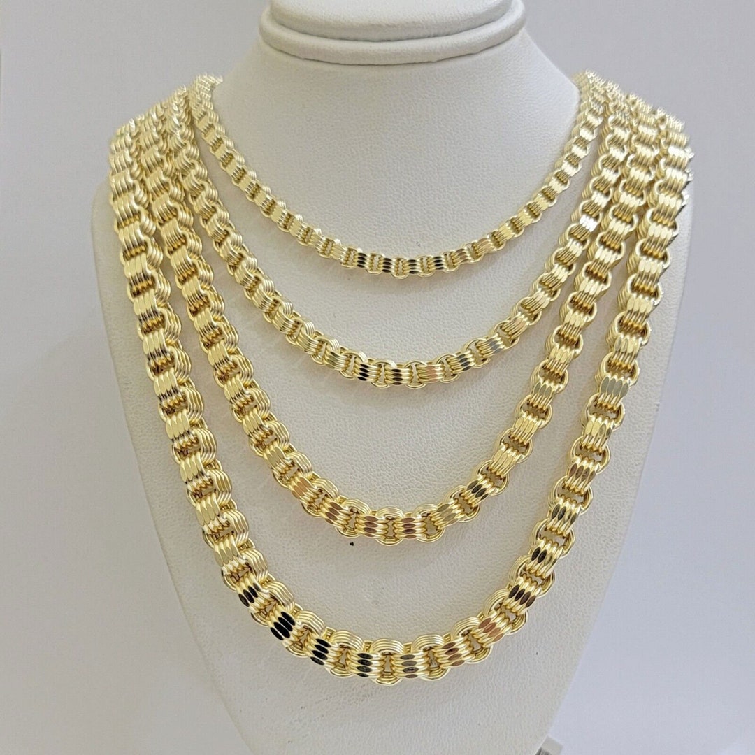 10k Yellow Gold Necklace Box Byzantine Chain 4mm 5mm 6mm 7mm 18 In- 30 ...