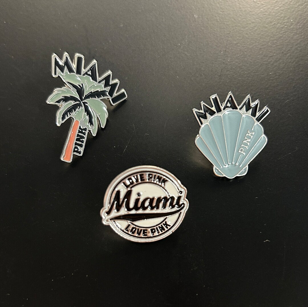 PINK Miami Florida Palm Tree Collectible Enamel/lapel Pins - Etsy