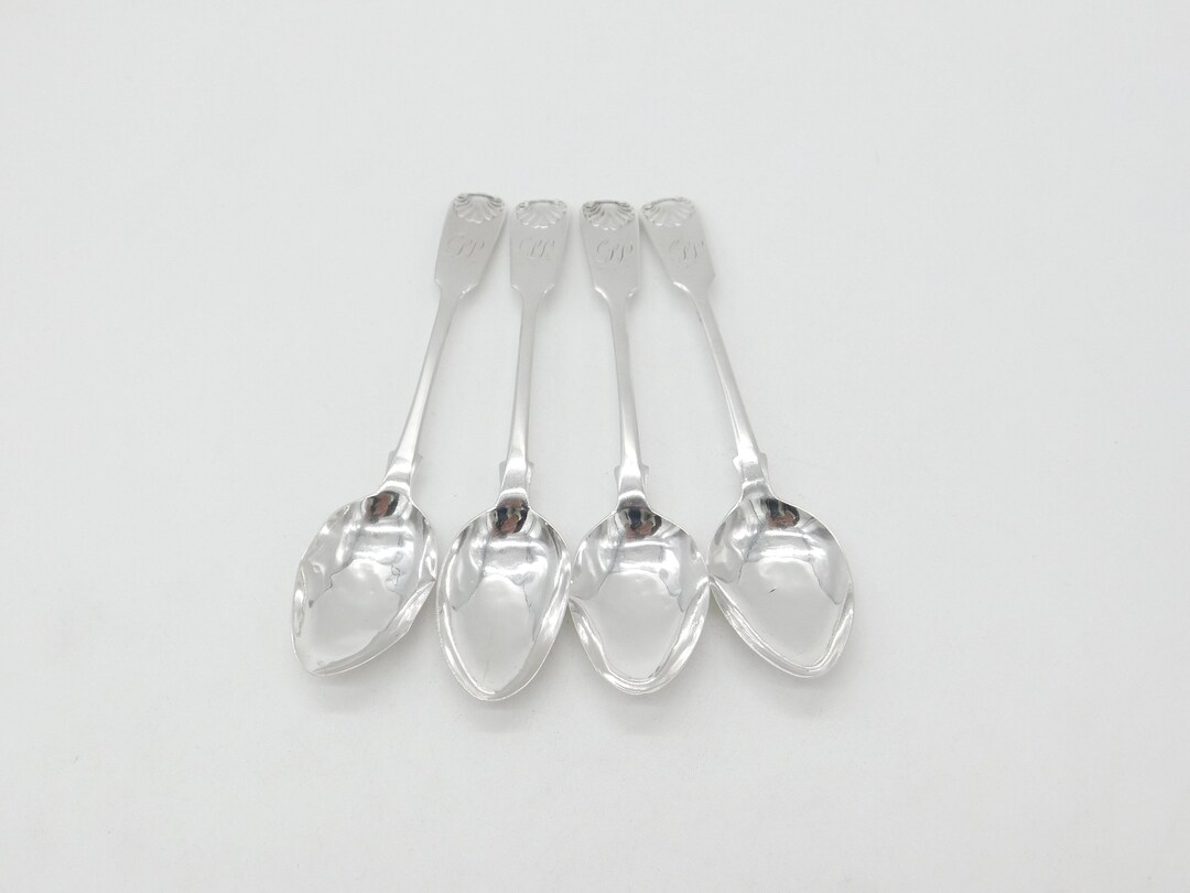 Georgian Set of Sterling Silver Queens Pattern Teaspoons 1827 Newcastle ...
