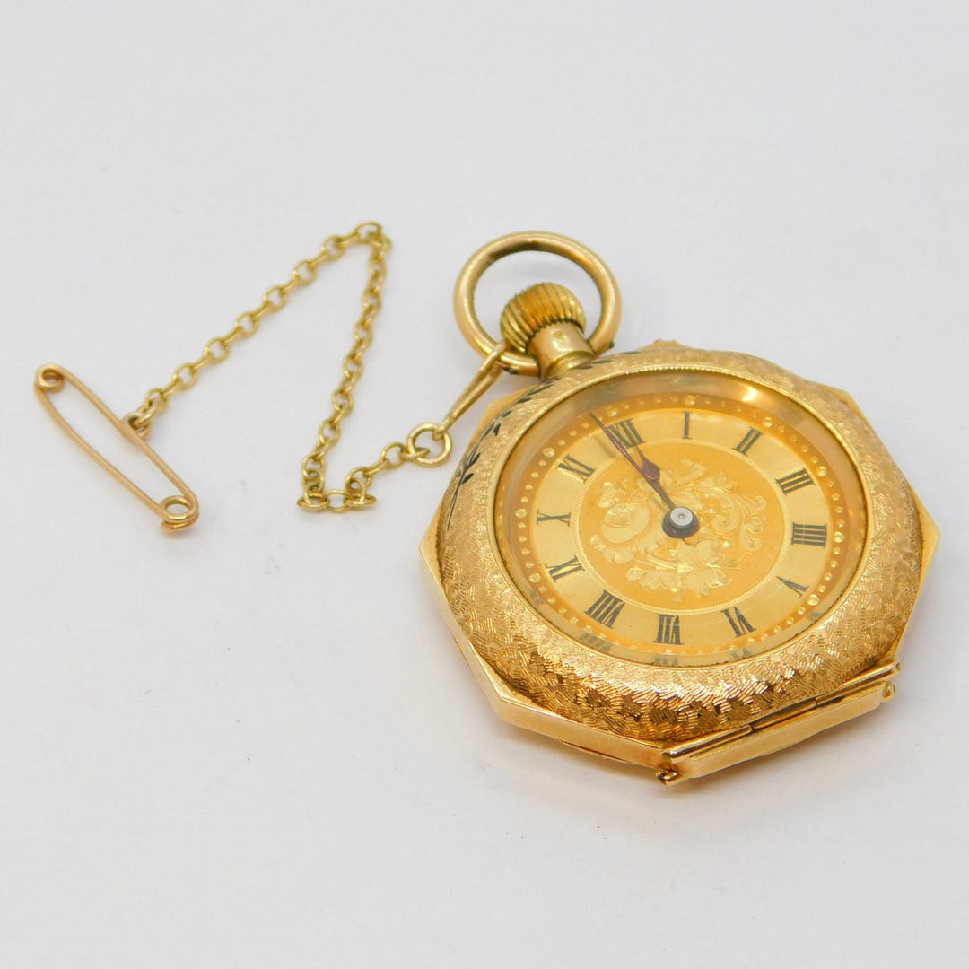 Victorian 14ct Gold Cased & Enamel Ladies Pocket Watch Antique C1890 - Etsy