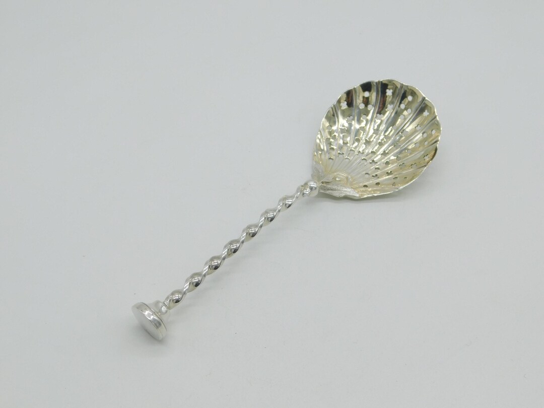 Victorian Sterling Silver Shell Pattern Seal Top Sugar Caster Spoon ...