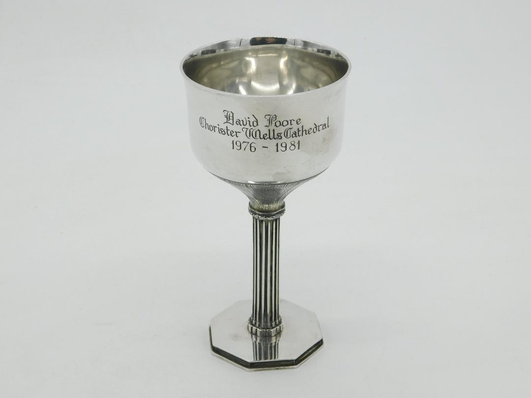 Sterling Silver Column Form Wine Goblet 'david Poore, Wells Cathedral ...