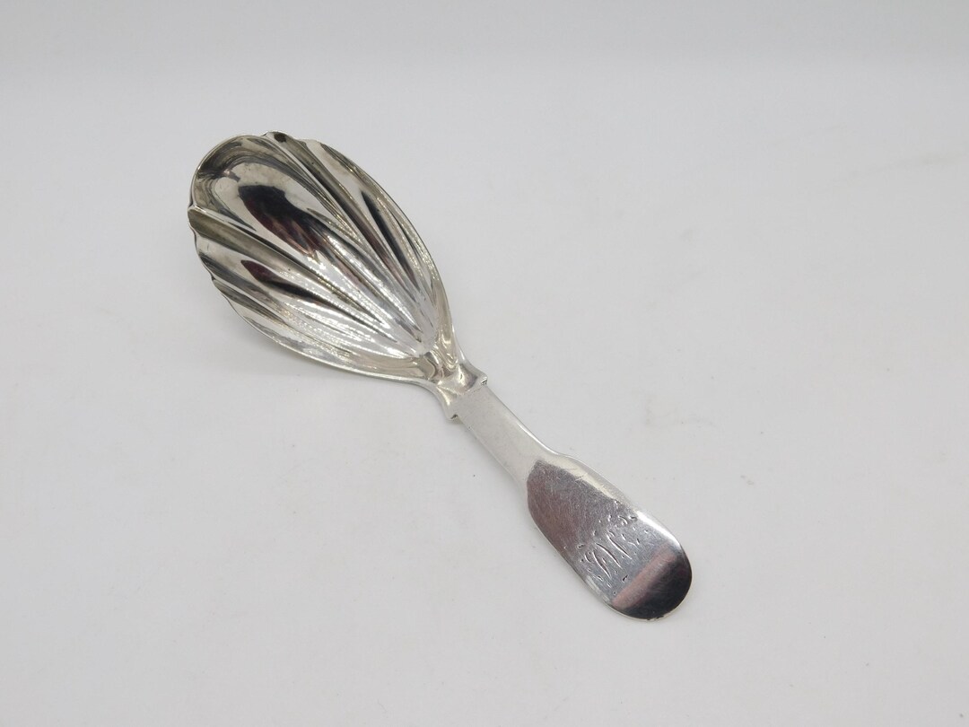 Victorian Sterling Silver Shell Pattern Tea Caddy Spoon Antique 1844 ...