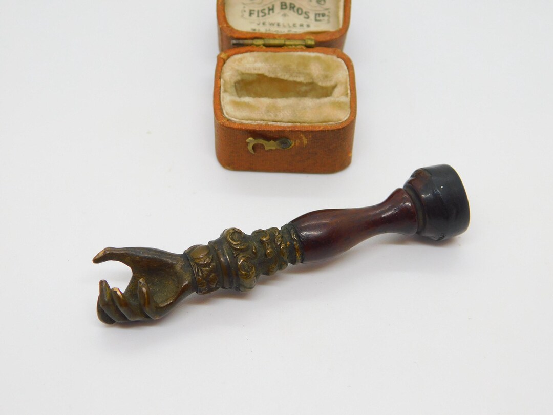 Victorian Bronze & Wooden Outstretched Hand Pipe Tamper Antique C1860 ...