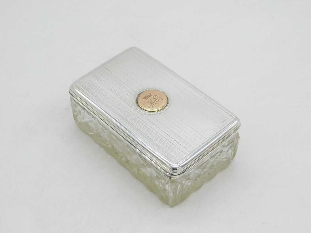 George IV Sterling Silver Cut Glass Vanity Box 'countess Vane' Antique ...