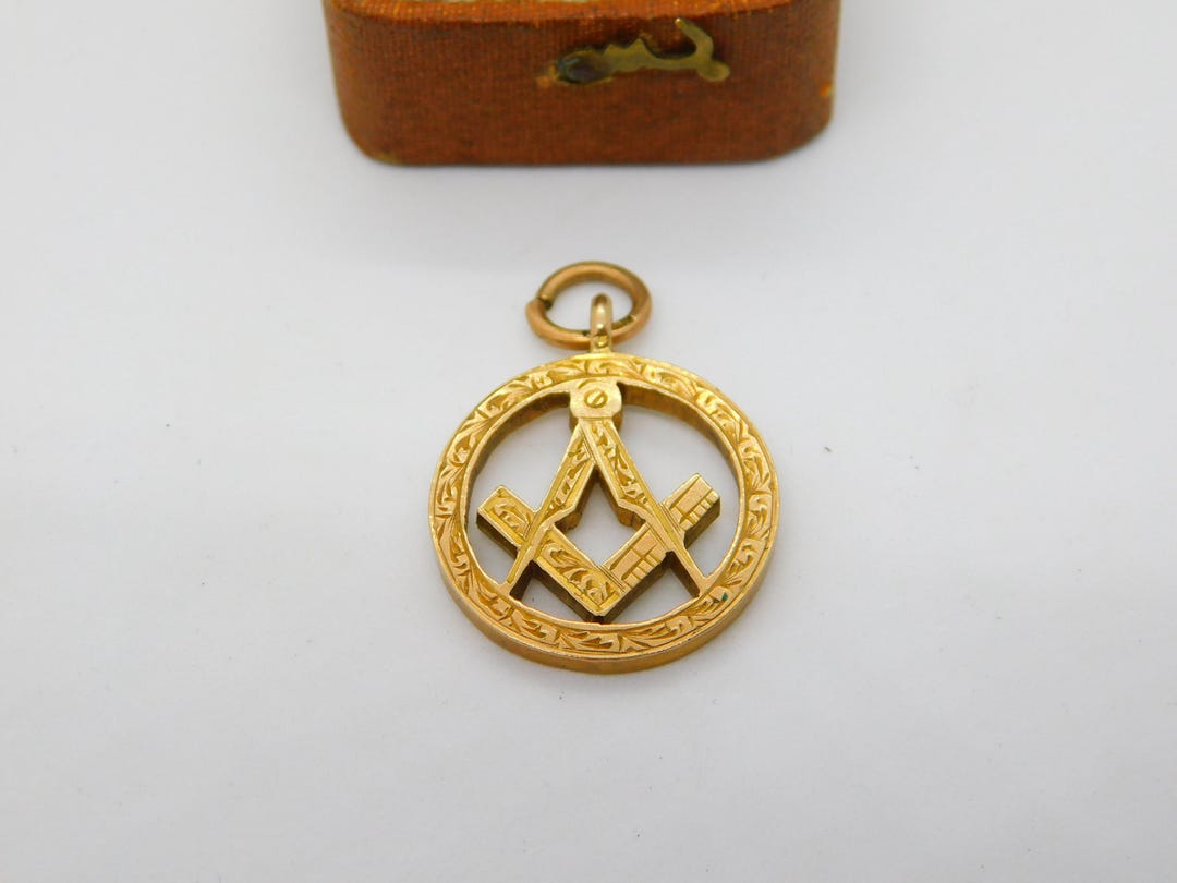 9ct Yellow Gold Masonic Fob Pendant Antique 1913 Birmingham Art Deco - Etsy