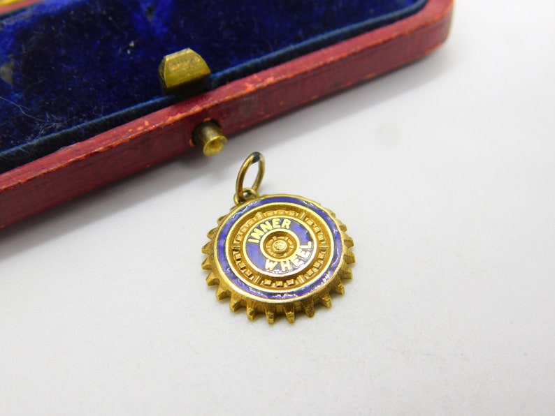 Inner Wheel Rotary Club Enamel & 9ct Gold Charm or Pendant Vintage ...