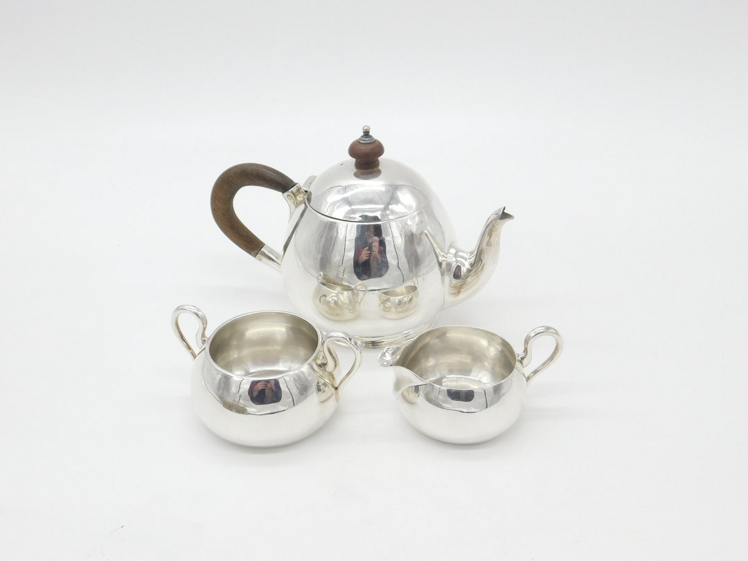 Victorian Sterling Silver Bachelors Three Piece Tea Set Antique 1872 ...